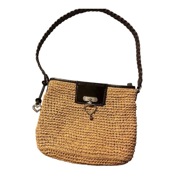 Brighton | Bags | Brighton Woven Straw Handbag With Heart Clasp W ...
